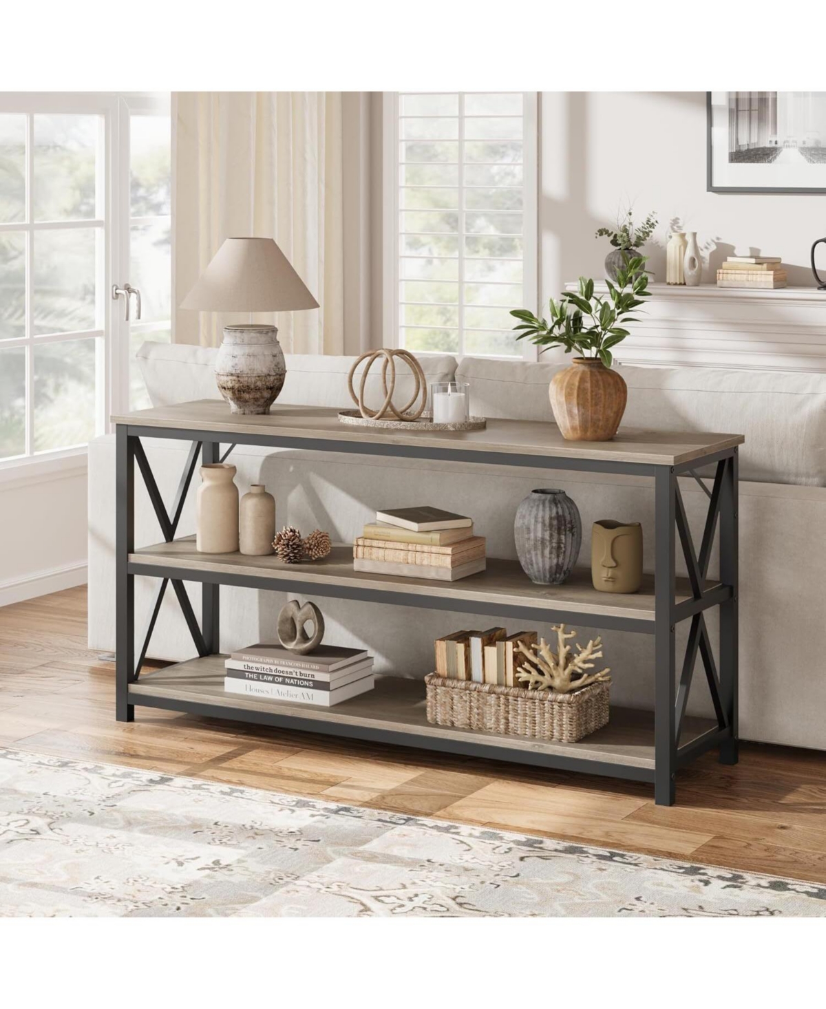 Click here for Gaomon 55 Long Console Table  3-Tier Entryway Tabl... prices