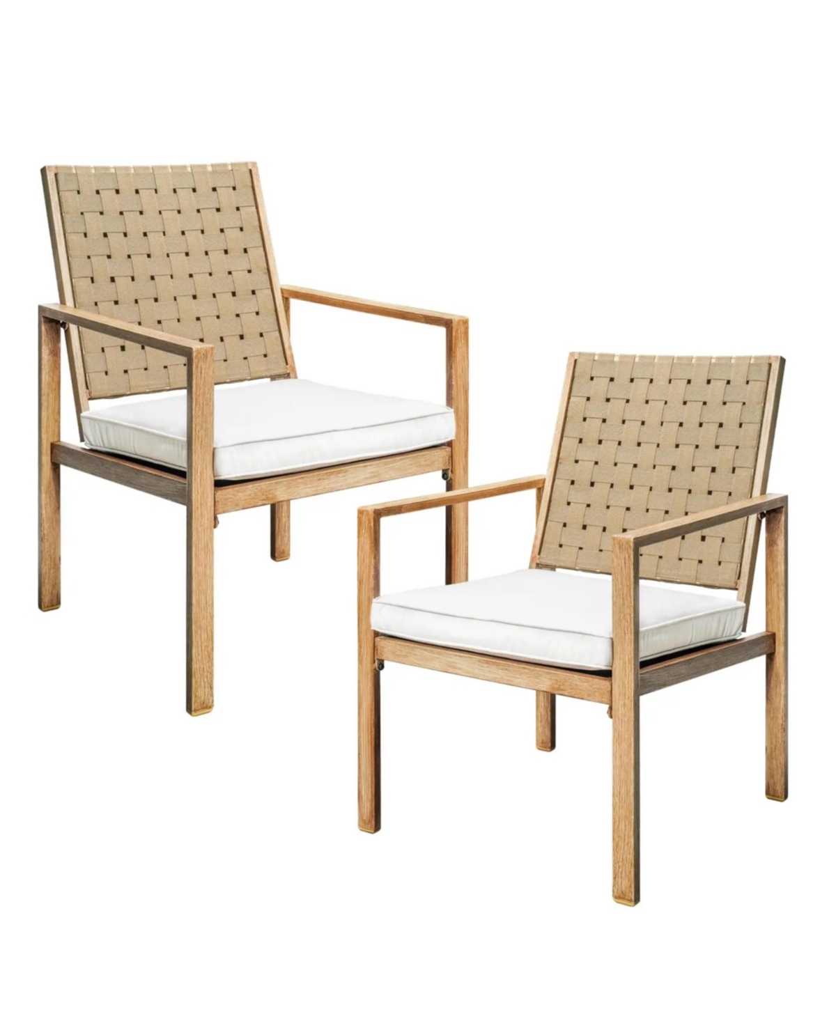 Click here for Yiortwo Set of 2 Patio Chairs with Cushions  Wood... prices