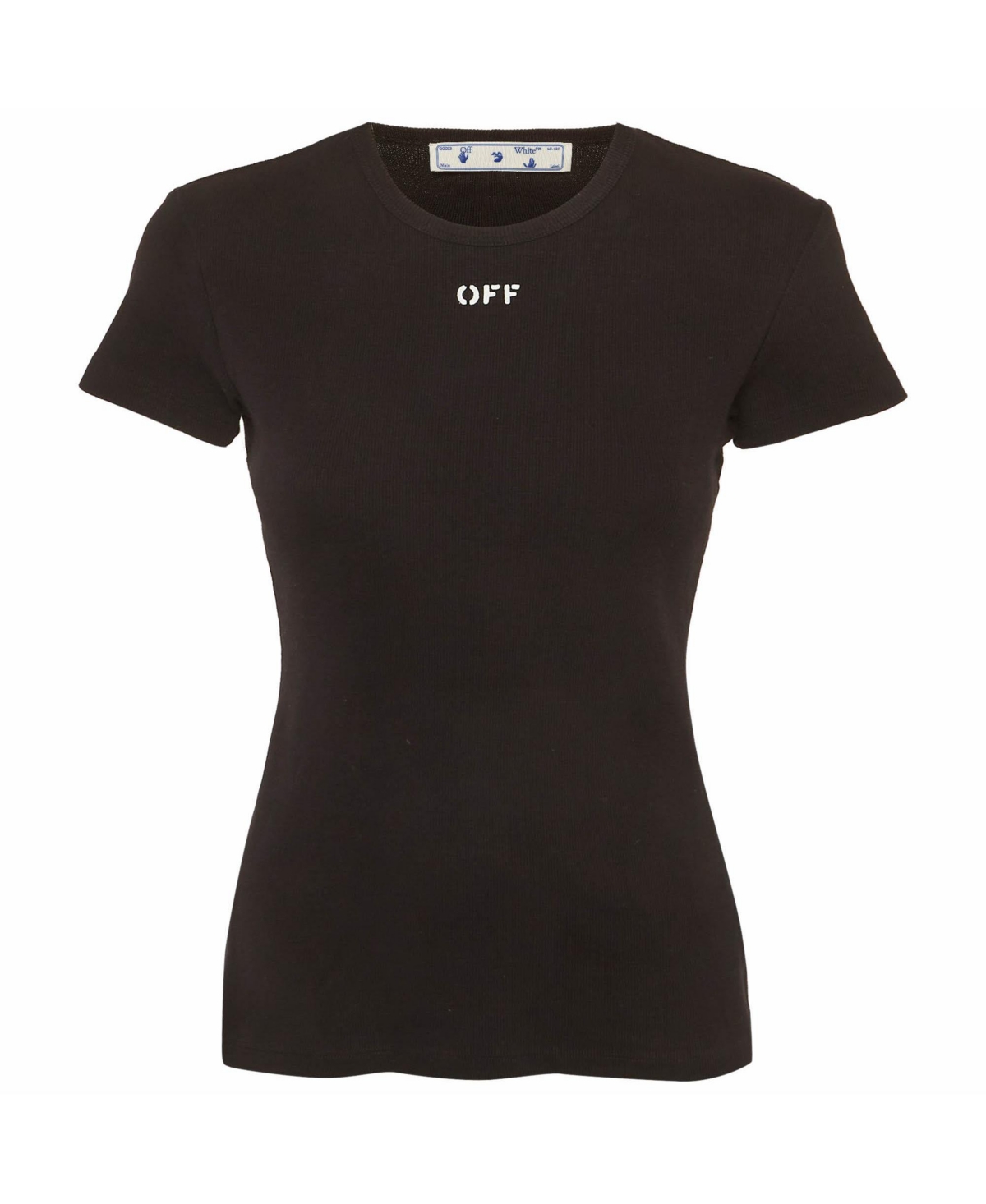 Click here for Pre-Owned Off-White Womens Logo Print Rib Knit T-S... prices