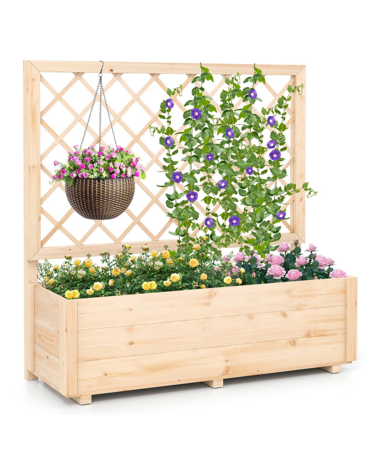 Click here for Sugift Raised Garden Bed Wooden Elevated Planter B... prices