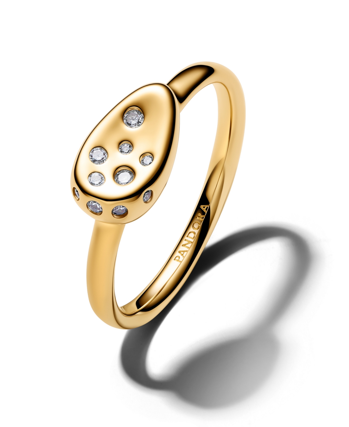 Click here for Pandora Medium Stone-Set Oval Signet Ring - Gold P... prices