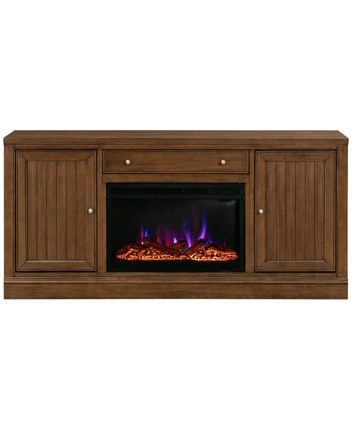 Click here for 65 2 Door Console With Drawer And Fireplace - Brow... prices