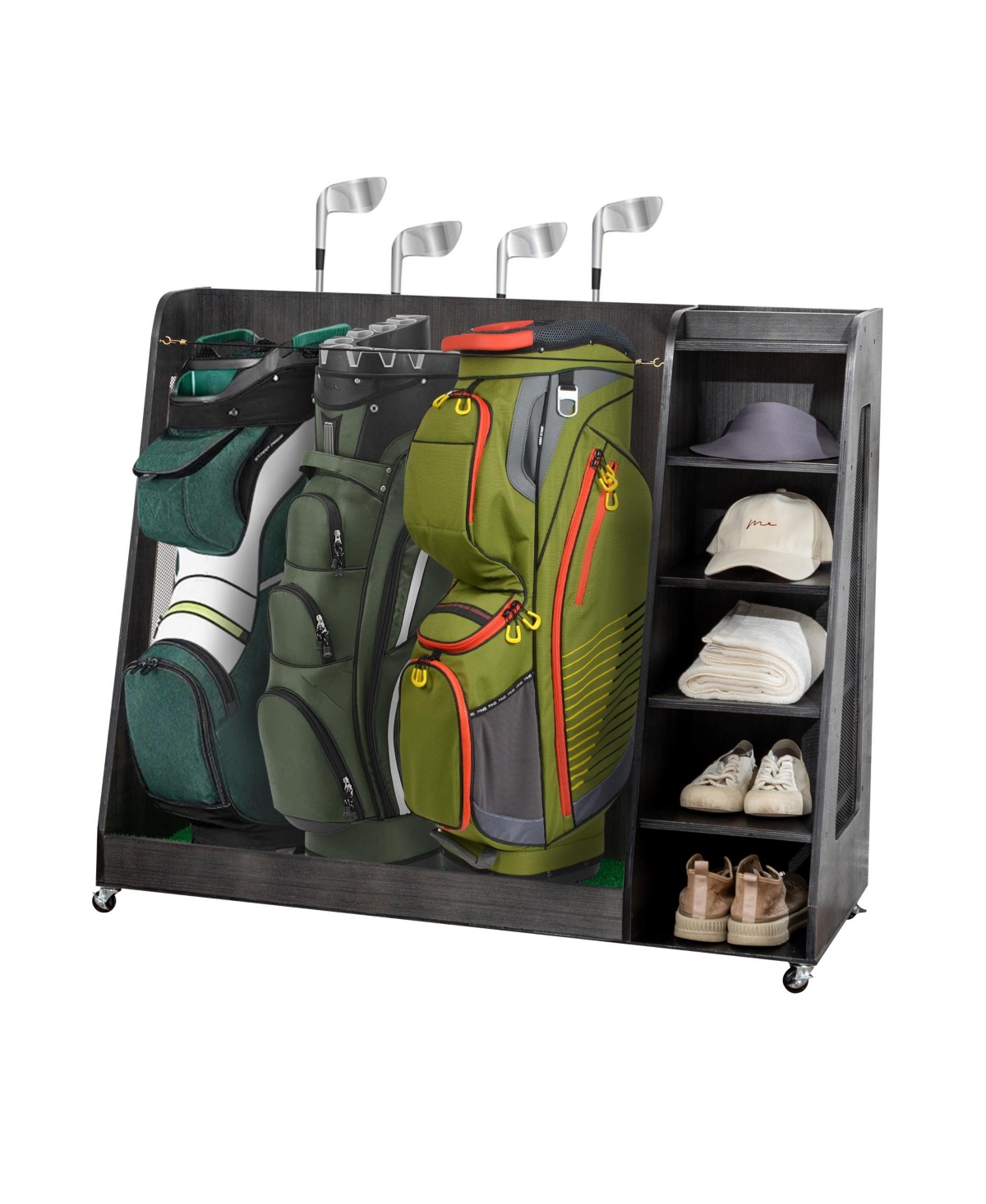 Click here for Rainsken Golf Bag Storage Rack - Wooden Golf Clubs... prices