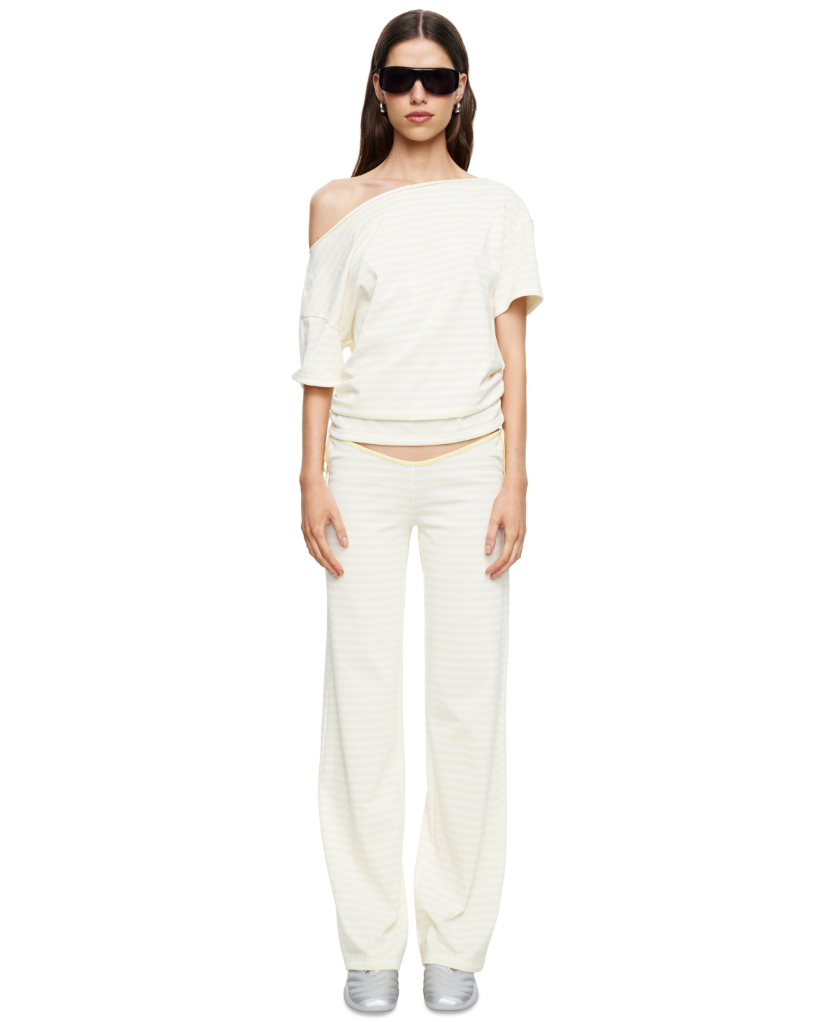 Click here for Lioness Womens Bloom Low-Rise Waist Tie Pants - Le... prices