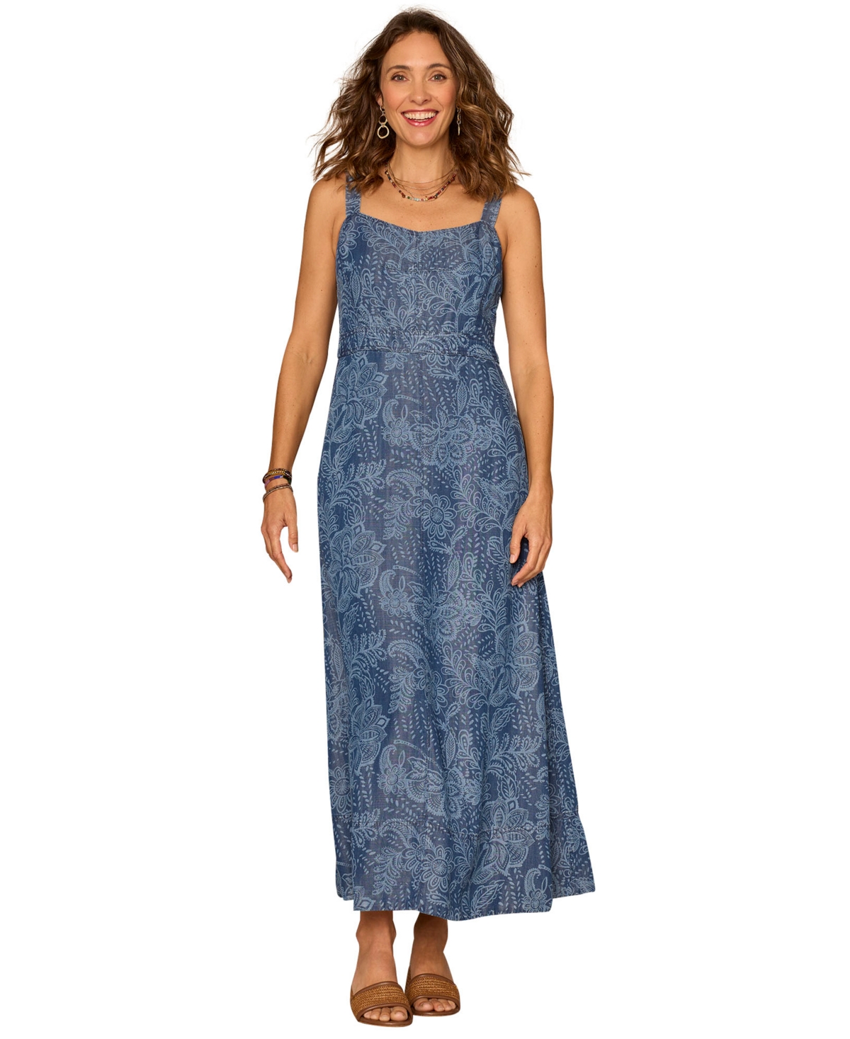 Click here for Democracy Petite Printed Tank Dress - Mid Blue prices