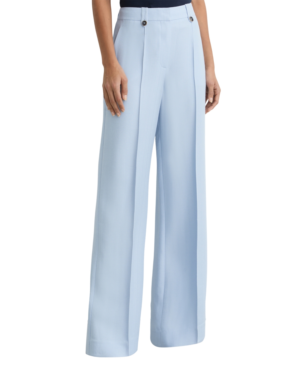 Click here for Reiss Womens Wide-Leg Suit Trousers - Blue prices
