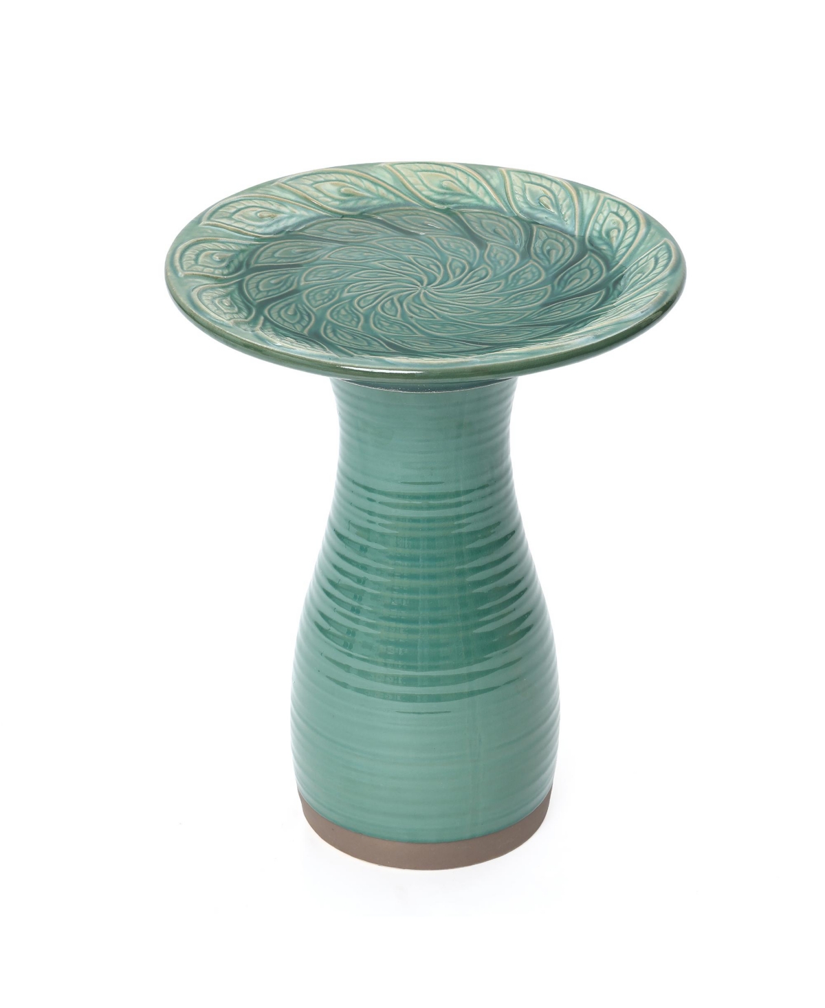 Click here for LuxenHome Aqua Green Ceramic Birdbath with Peacock... prices