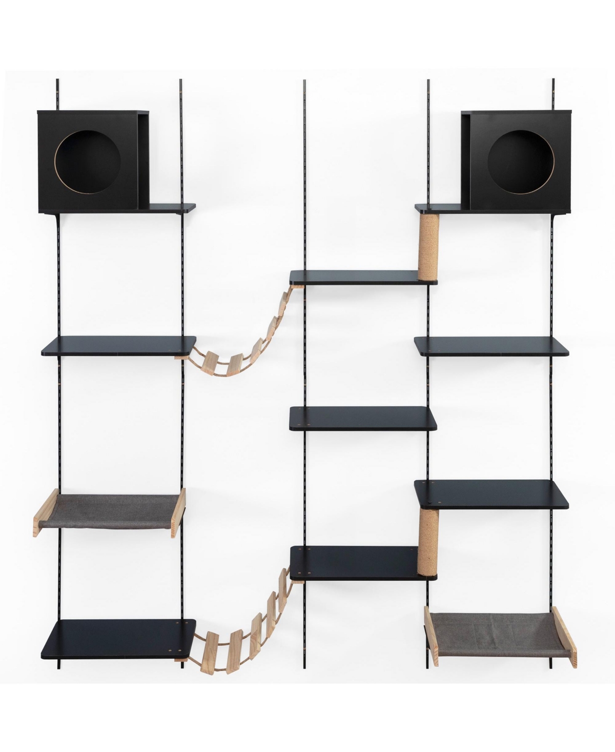 Click here for Mondawe Wall-mounted Wood Cat Tree with Cat Condos... prices