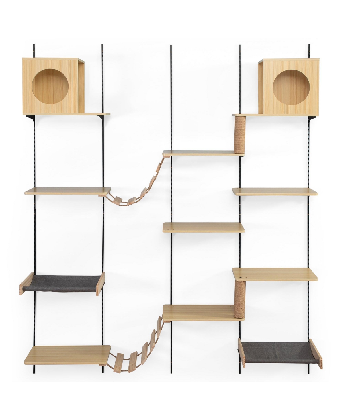 Click here for Mondawe Wall-mounted Wood Cat Tree with Cat Condos... prices