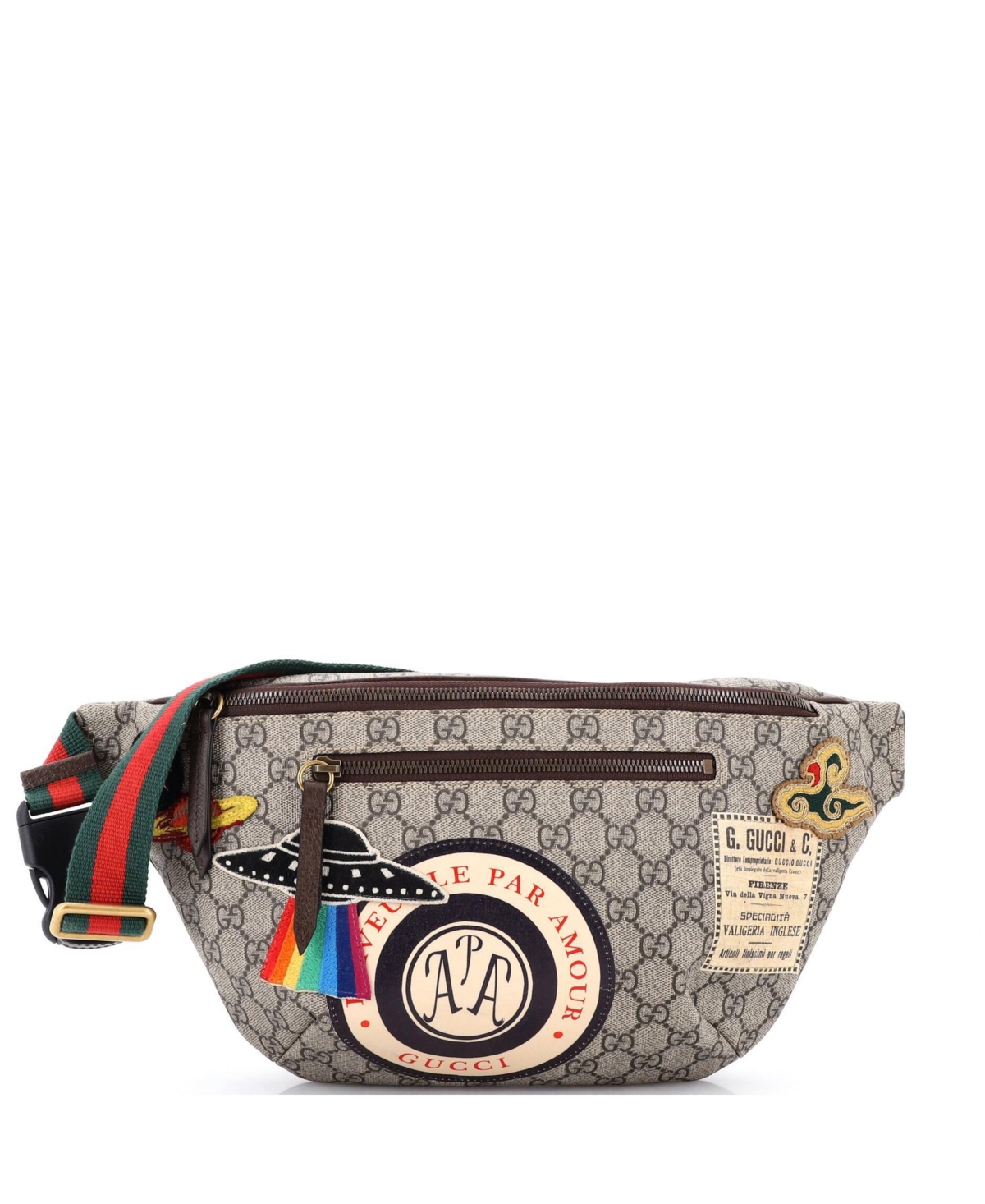 Click here for Pre-Owned Gucci Courrier Zip Belt Bag Gg Coated Ca... prices