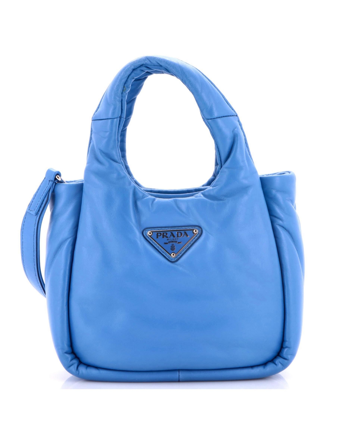 Click here for Pre-Owned Prada Mini Padded Soft Tote Leather - Bl... prices