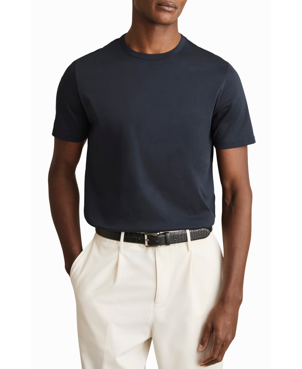 Click here for Reiss Mens Count Air-Water Cotton Tailored-Fit T-S... prices