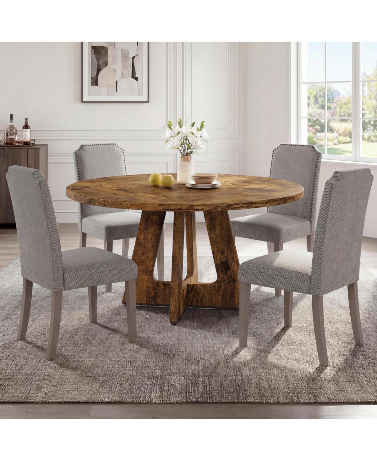 Click here for Gaomon 3-Piece Round Dining Set  2 Upholstered Cha... prices