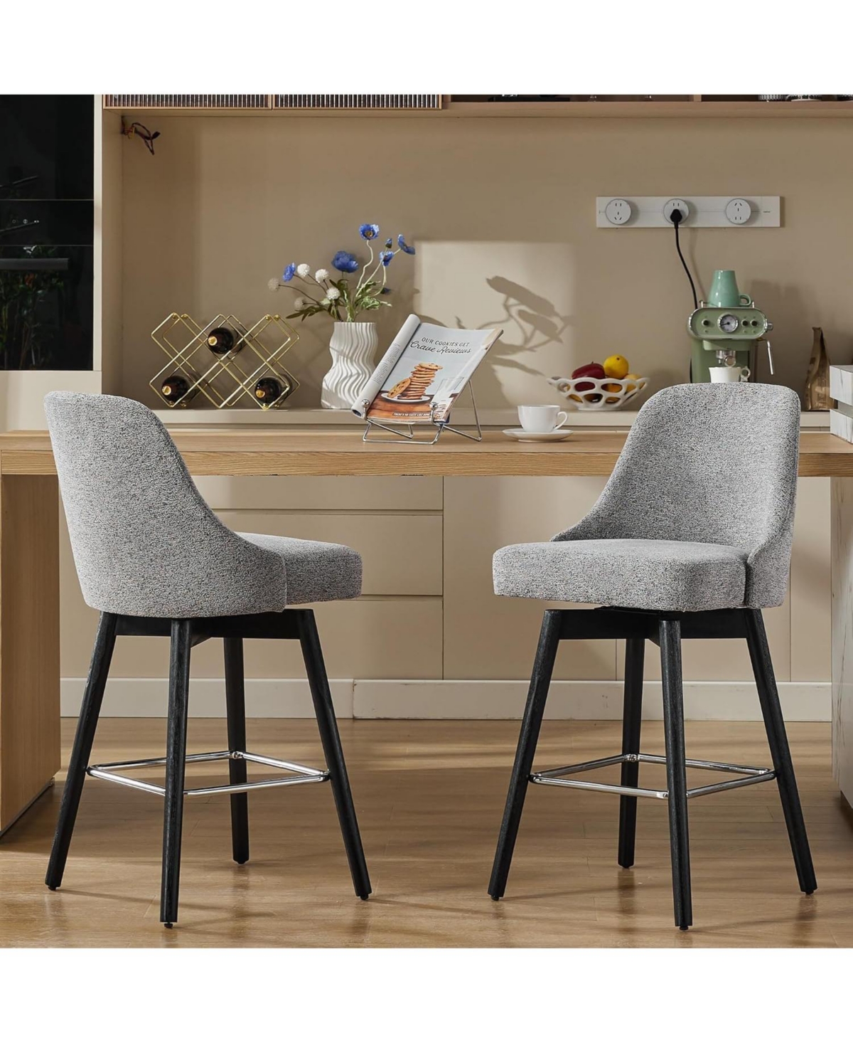 Click here for gaomon Swivel Bar Stools Set of 2  30 Height Uphol... prices