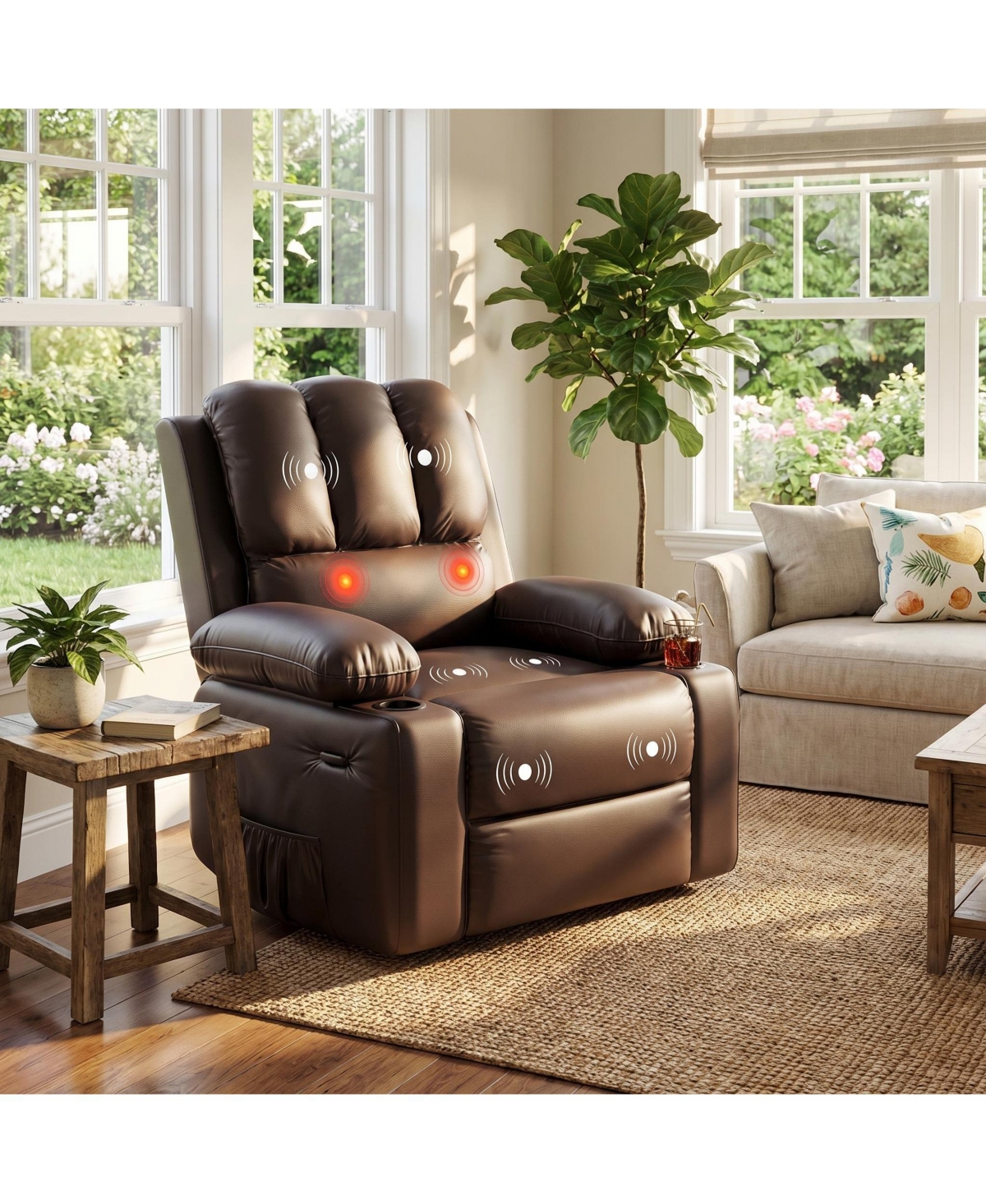 Click here for homfan Massage Recliner with Lumbar Heat  Swivel a... prices