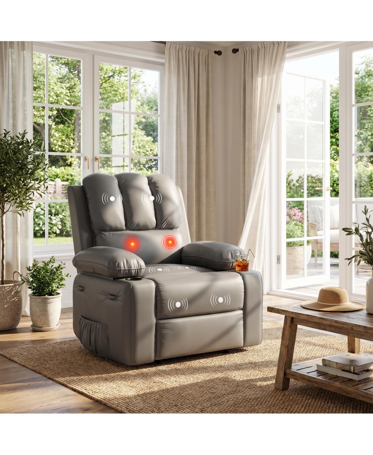 Click here for homfan Massage Recliner with Lumbar Heat  Swivel a... prices