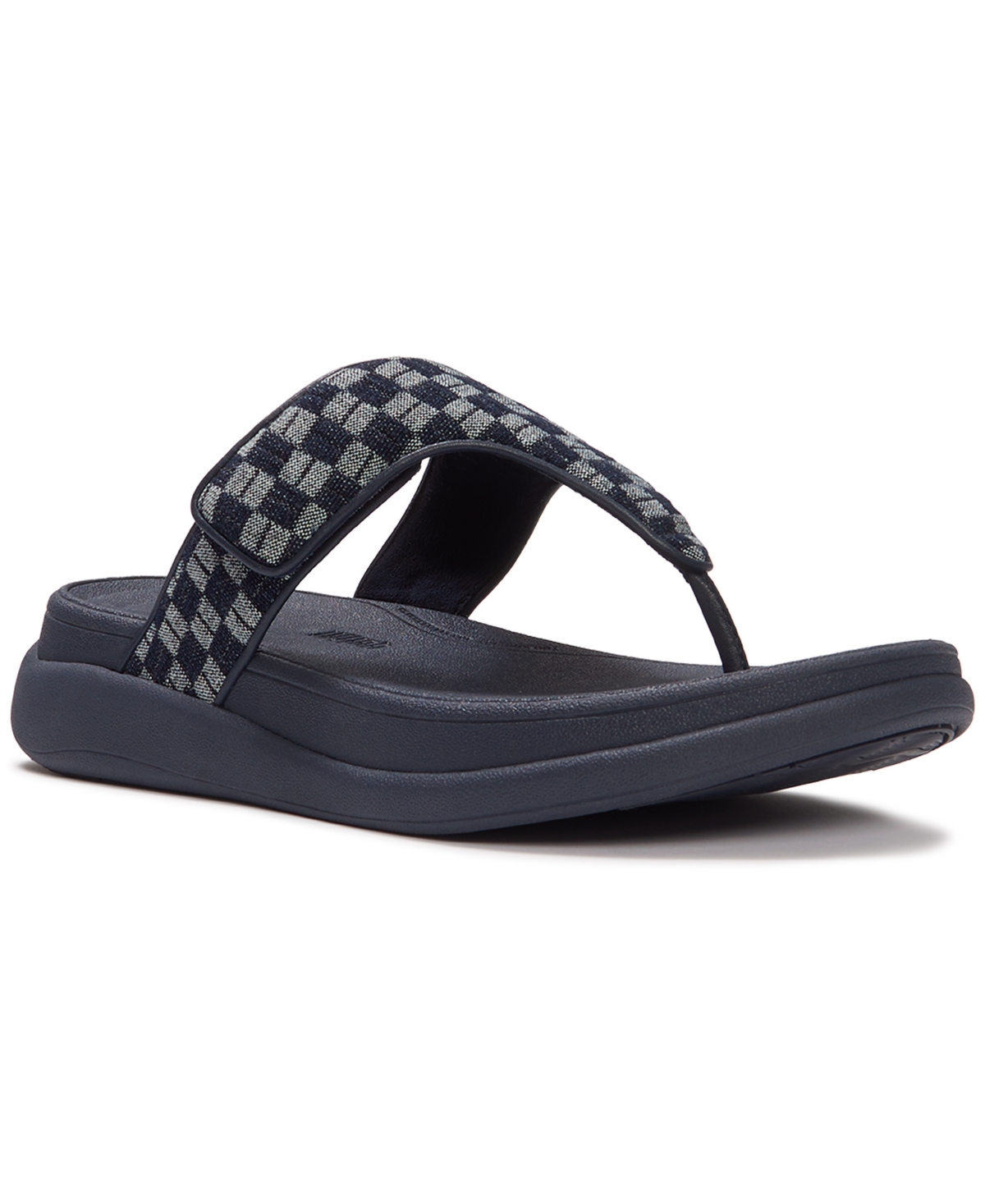 Click here for FitFlop Womens F-Mode Go Checkerboard-Denim Toe-Po... prices