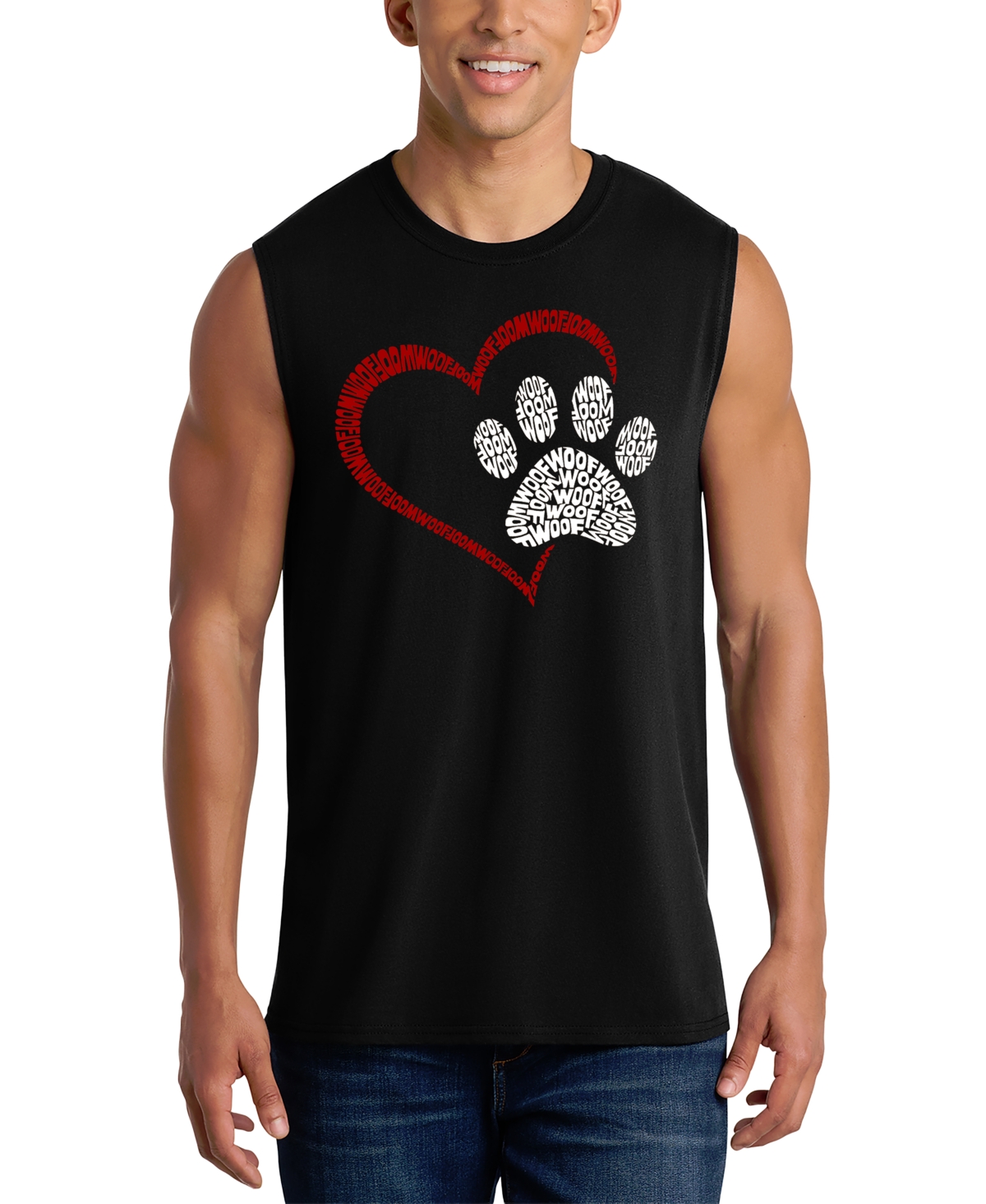 Click here for La Pop Art Mens Paw Print Heart Pet Lover Word Art... prices