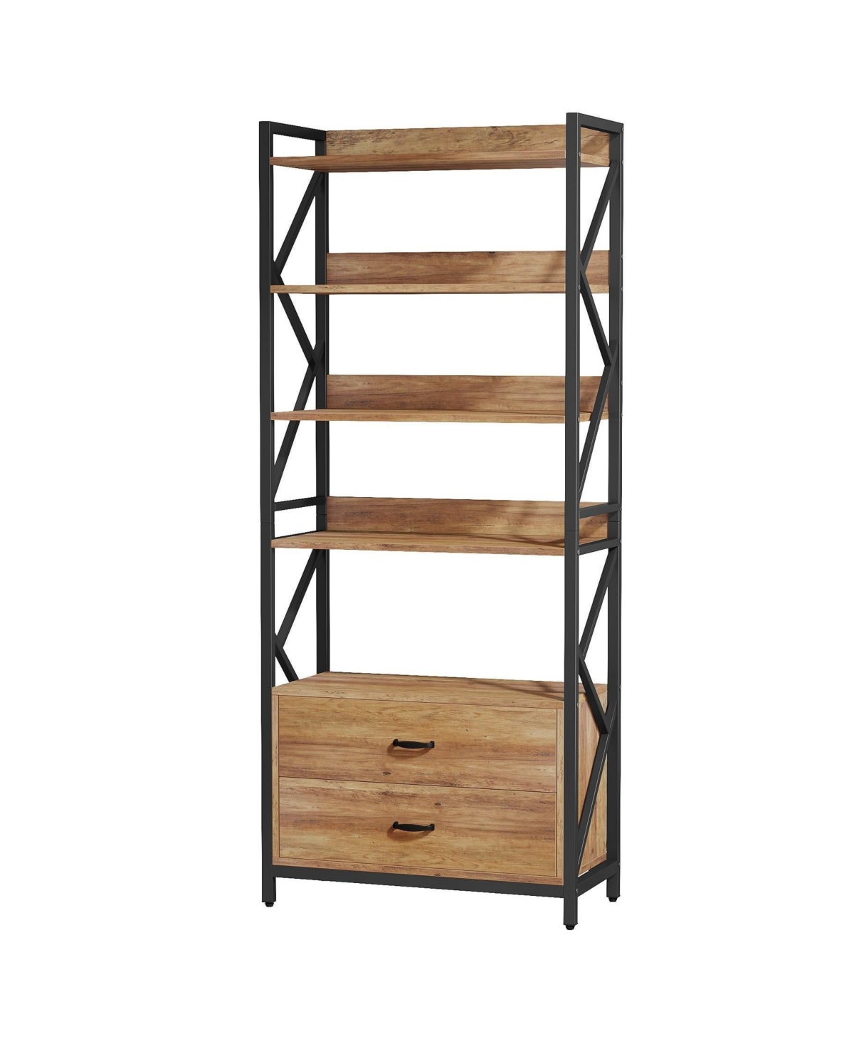 Click here for Slickblue 70.86 Inch Industrial Bookshelf with 5 T... prices