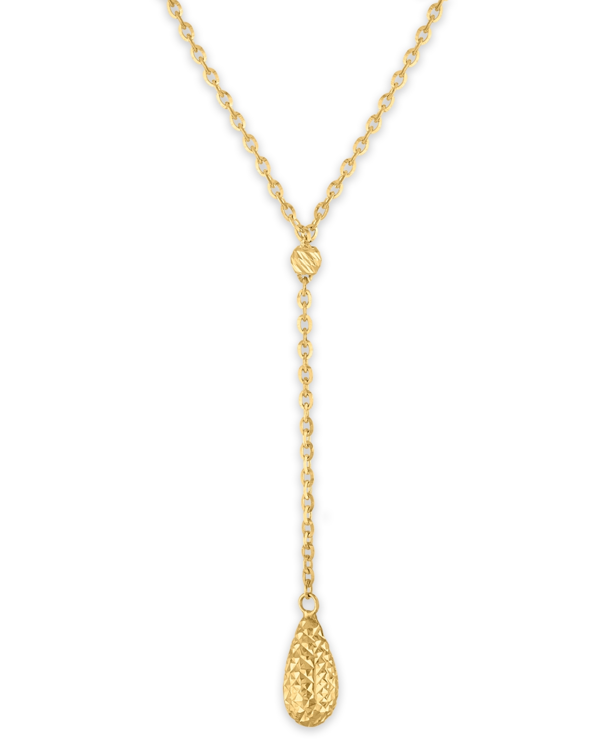 Click here for Macys Diamond Cut Bead Lariat Pendant Necklace in... prices