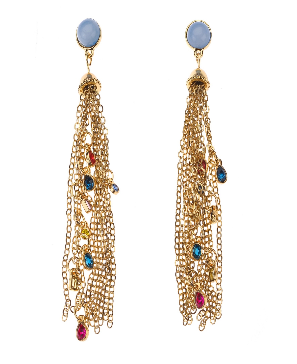 Click here for Nicole Miller Gold-Tone Blue Stone Stud Dangle Ear... prices