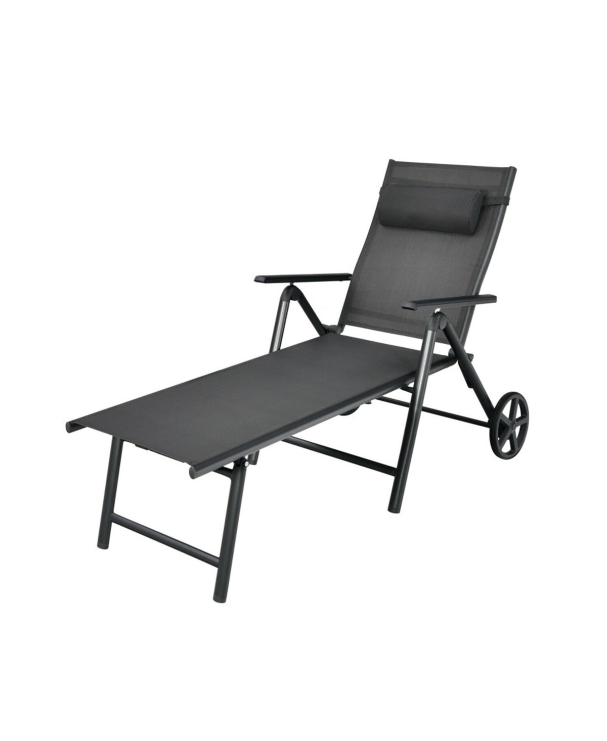 Click here for Adjustable Patio Lounge Chair with Wheels  Neck Pi... prices
