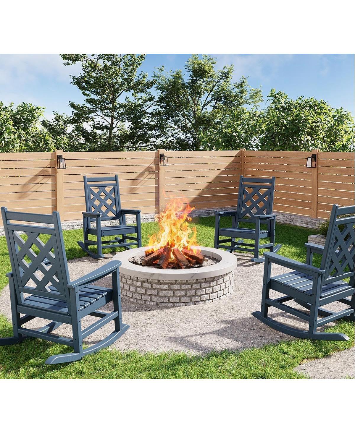 Click here for gaomon Set of 4 Outdoor Rocking Chair  Hdpe Weathe... prices