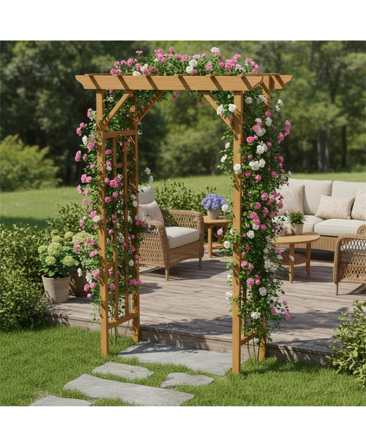 Click here for Clihome Wooden Arbor  Wedding Arch for Ceremony  W... prices