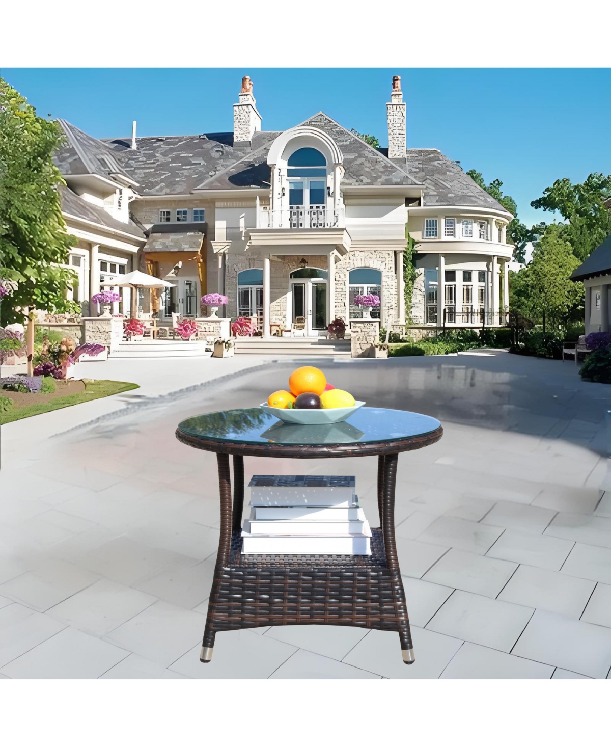 Click here for Clihome 21 Round Outdoor Coffee Table - Pe Rattan... prices