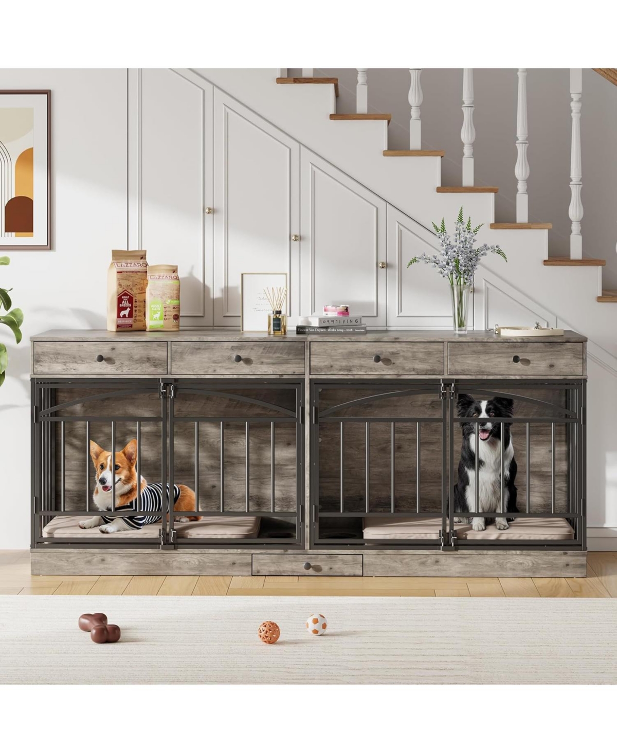 Click here for gaomon Dog Crate Furniture for 2 Dogs  Dog Kennel... prices