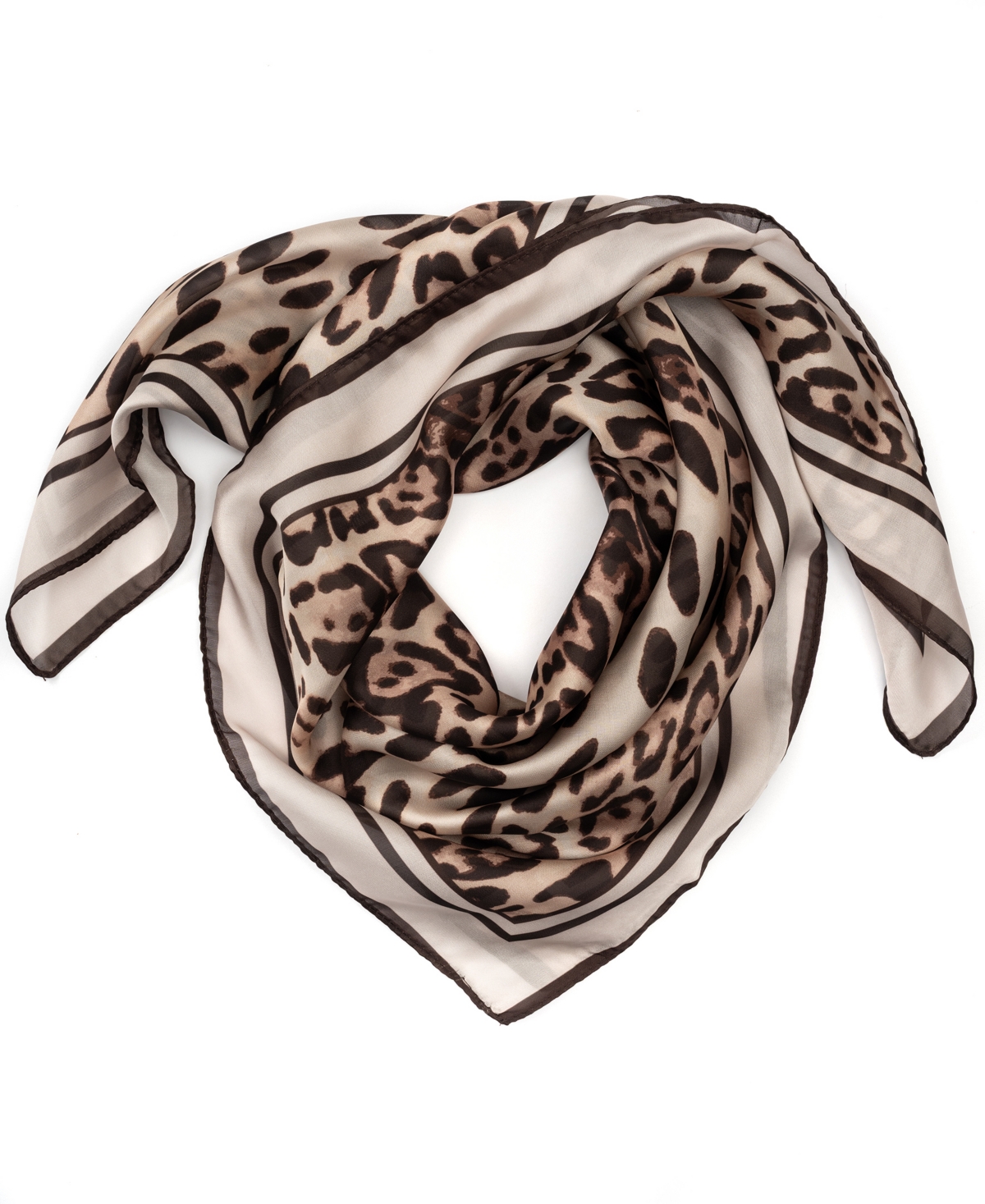 Click here for Vince Camuto Soft Border Leopard Square Scarf - Iv... prices