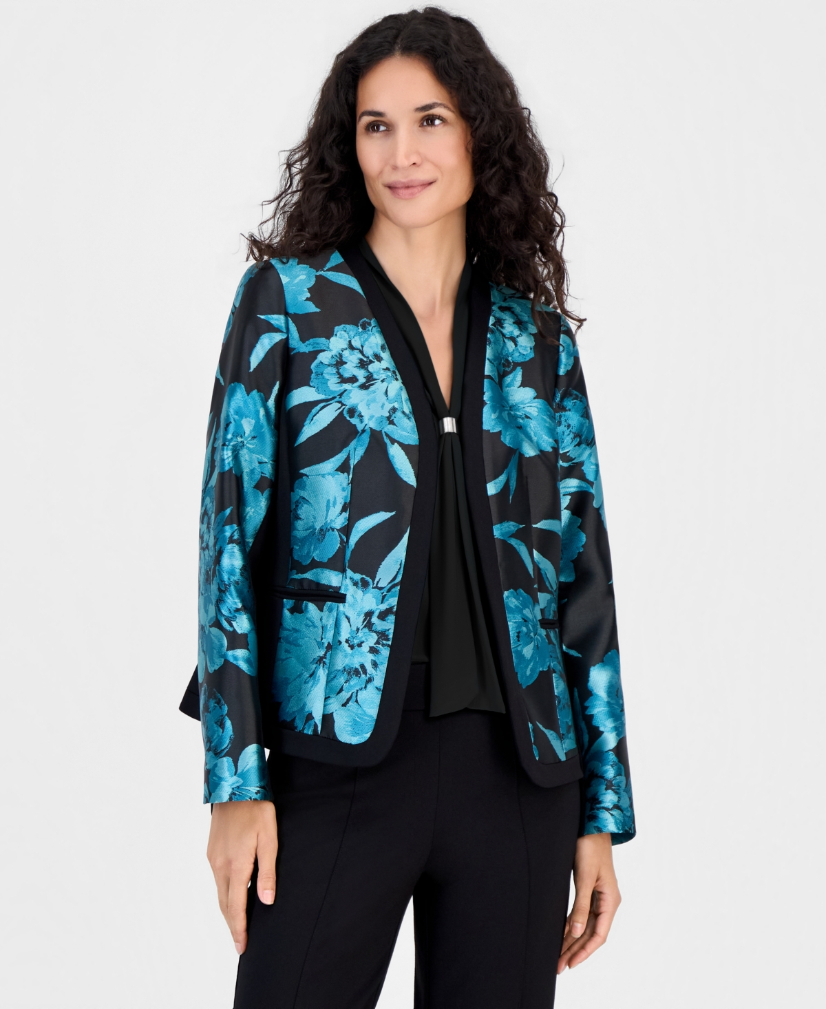 Click here for Kasper Womens Collarless Printed Cardigan Jacket -... prices