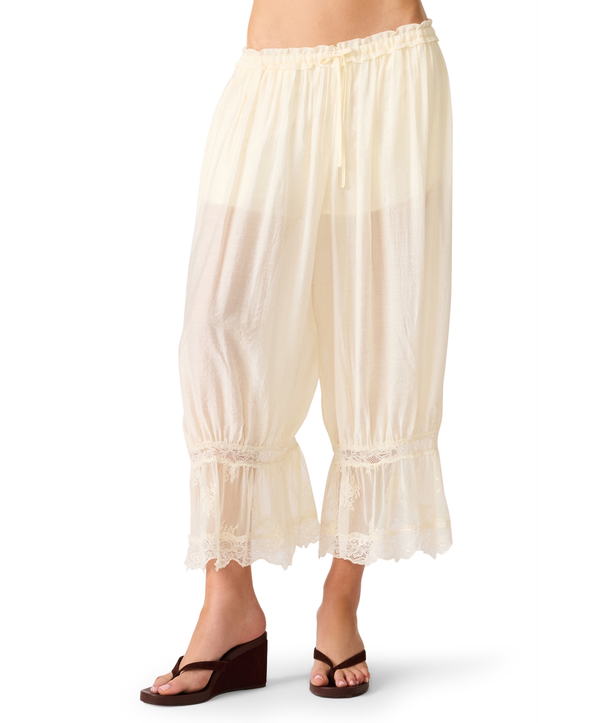 Click here for Steve Madden Womens Easten High-Rise Pants - Cream prices
