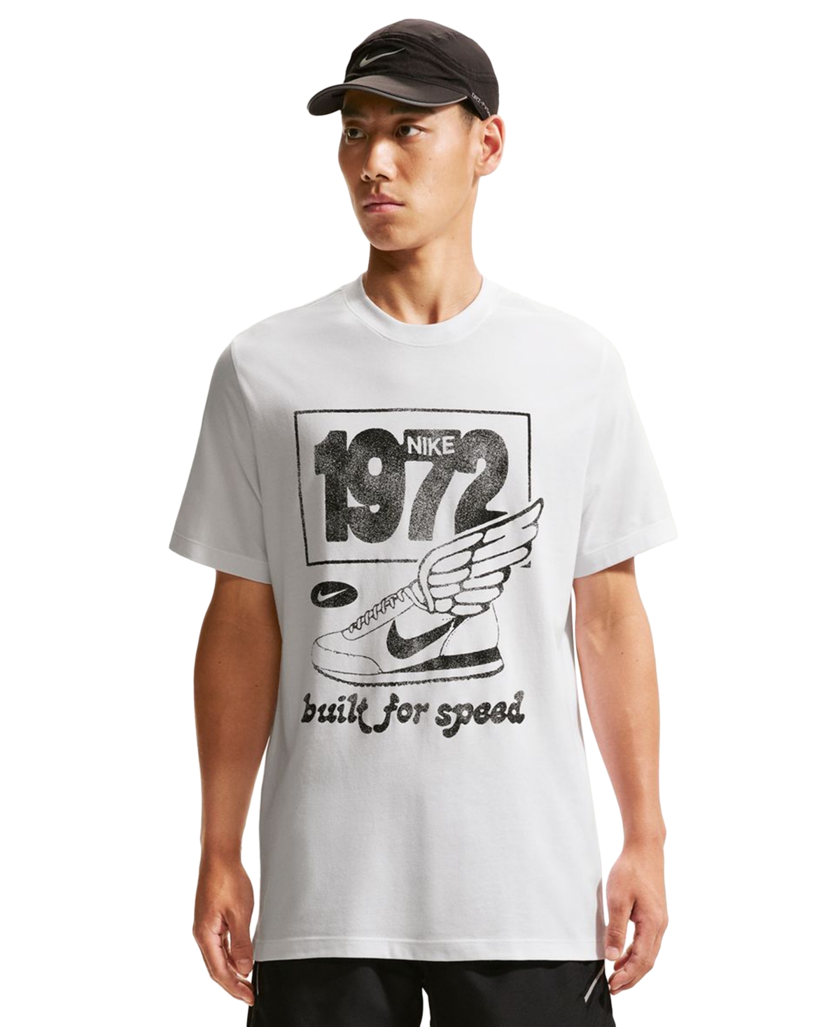 Click here for Nike Mens Dri-fit Running Graphic T-Shirt - White/... prices