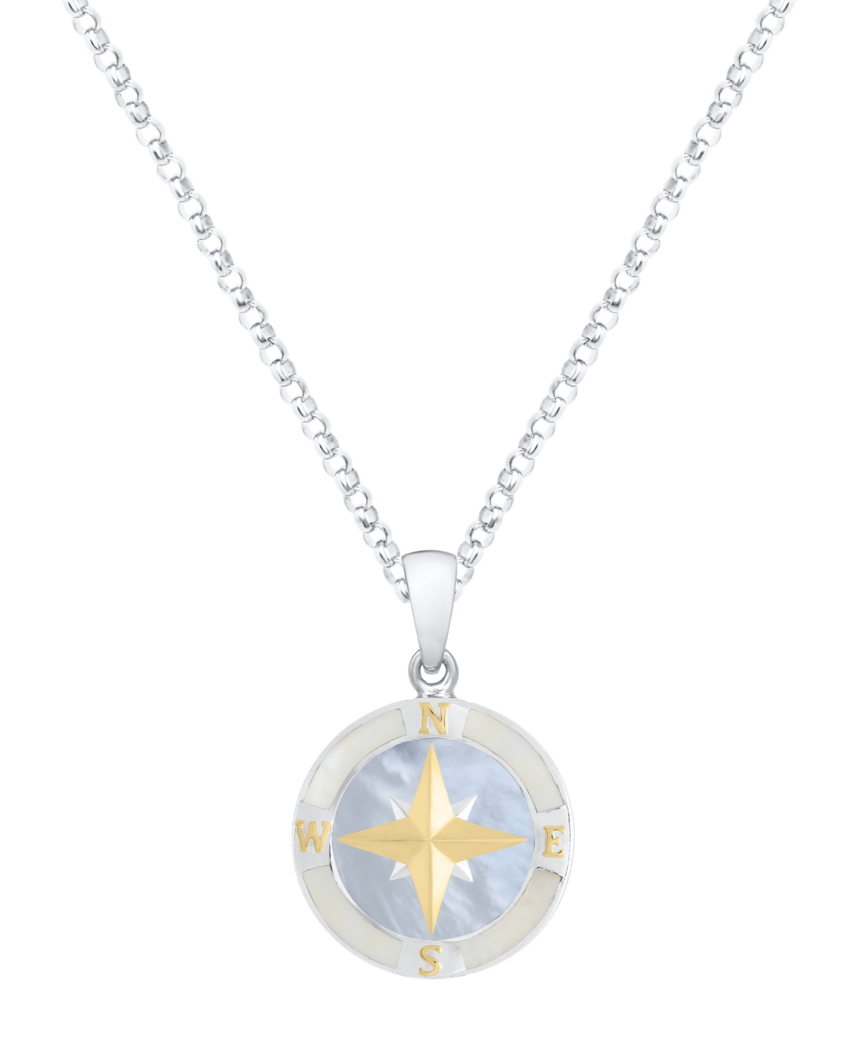 Click here for Macys Blue Pearl Compass Pendant Necklace in Sterl... prices