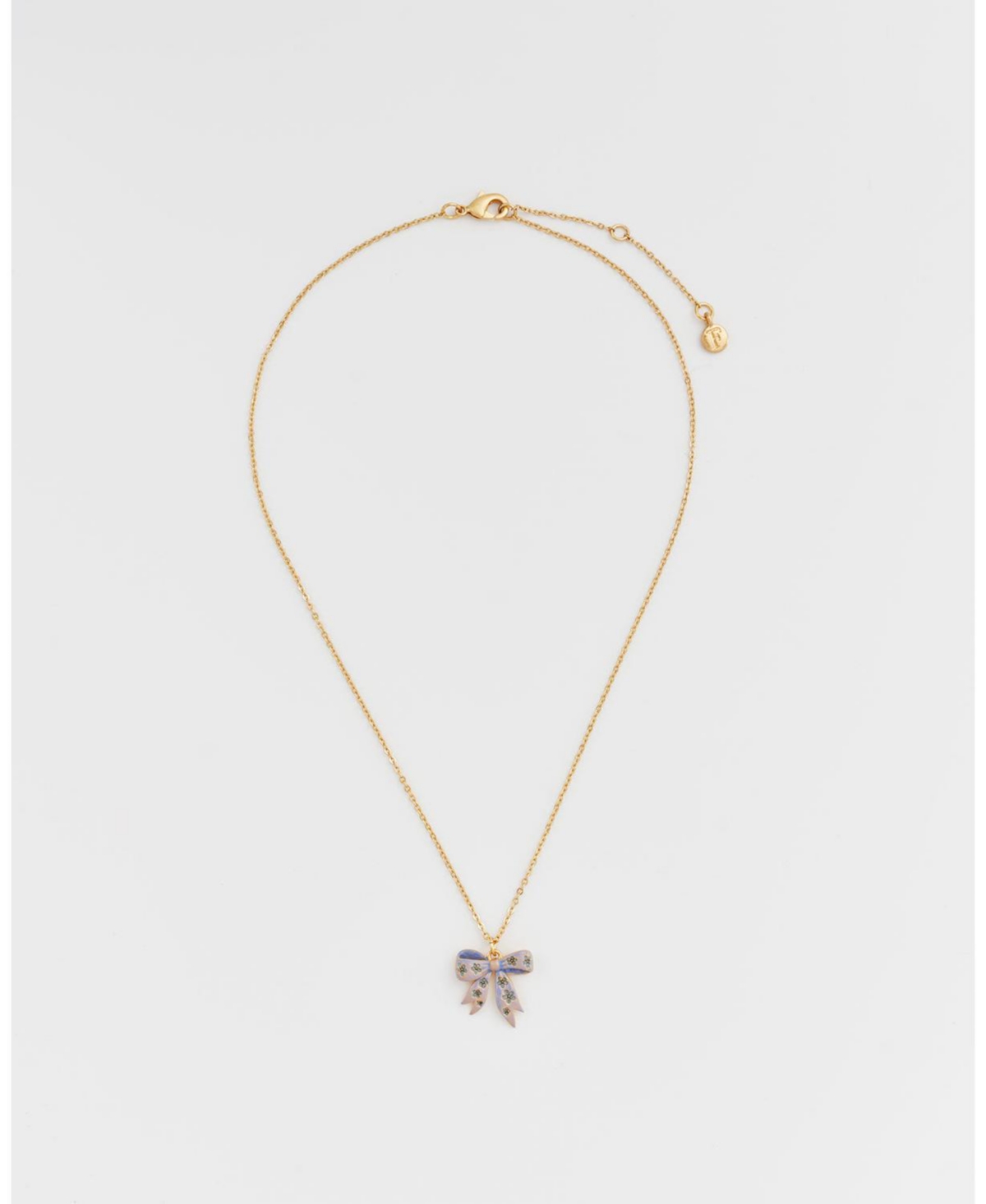 Click here for Fable England Forget Me Not Bow Pendant Necklace -... prices