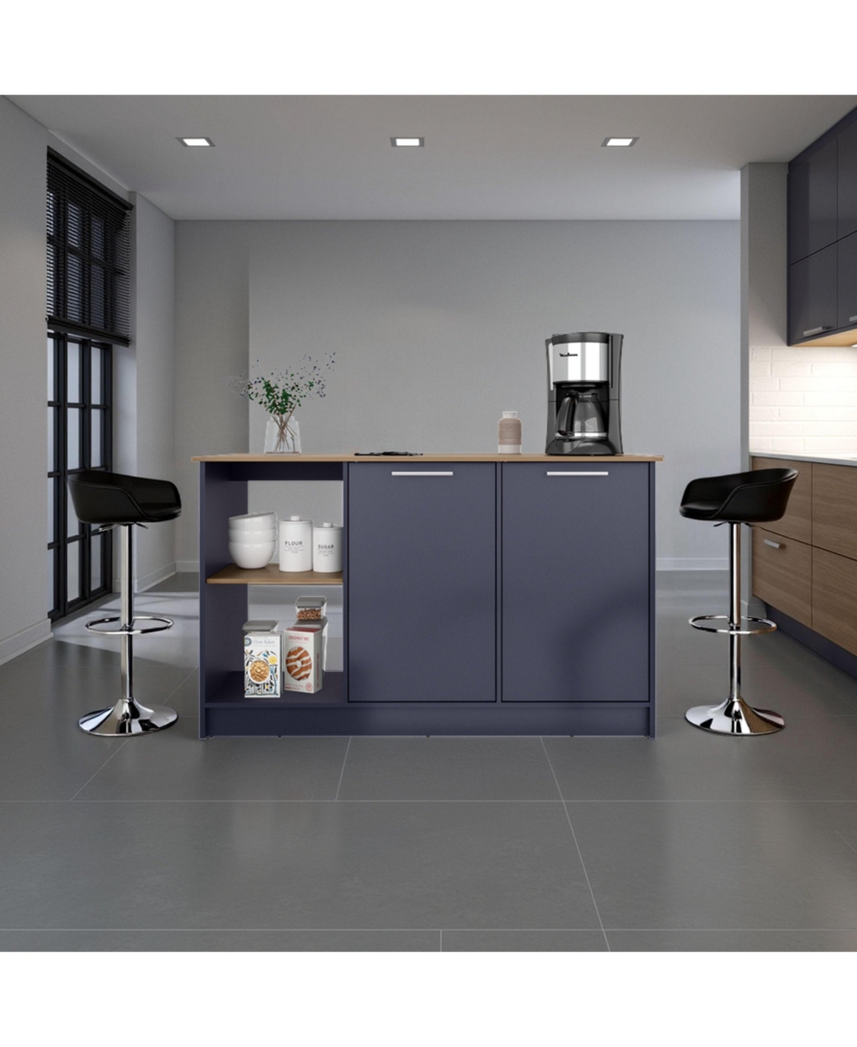 Click here for Fm Furniture Demon Kitchen Island with Storage Cab... prices