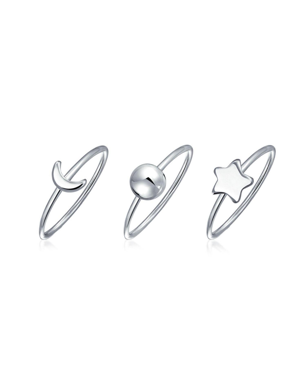 Click here for Bling Jewelry Set of 3 Minimalist Celestial Silver... prices
