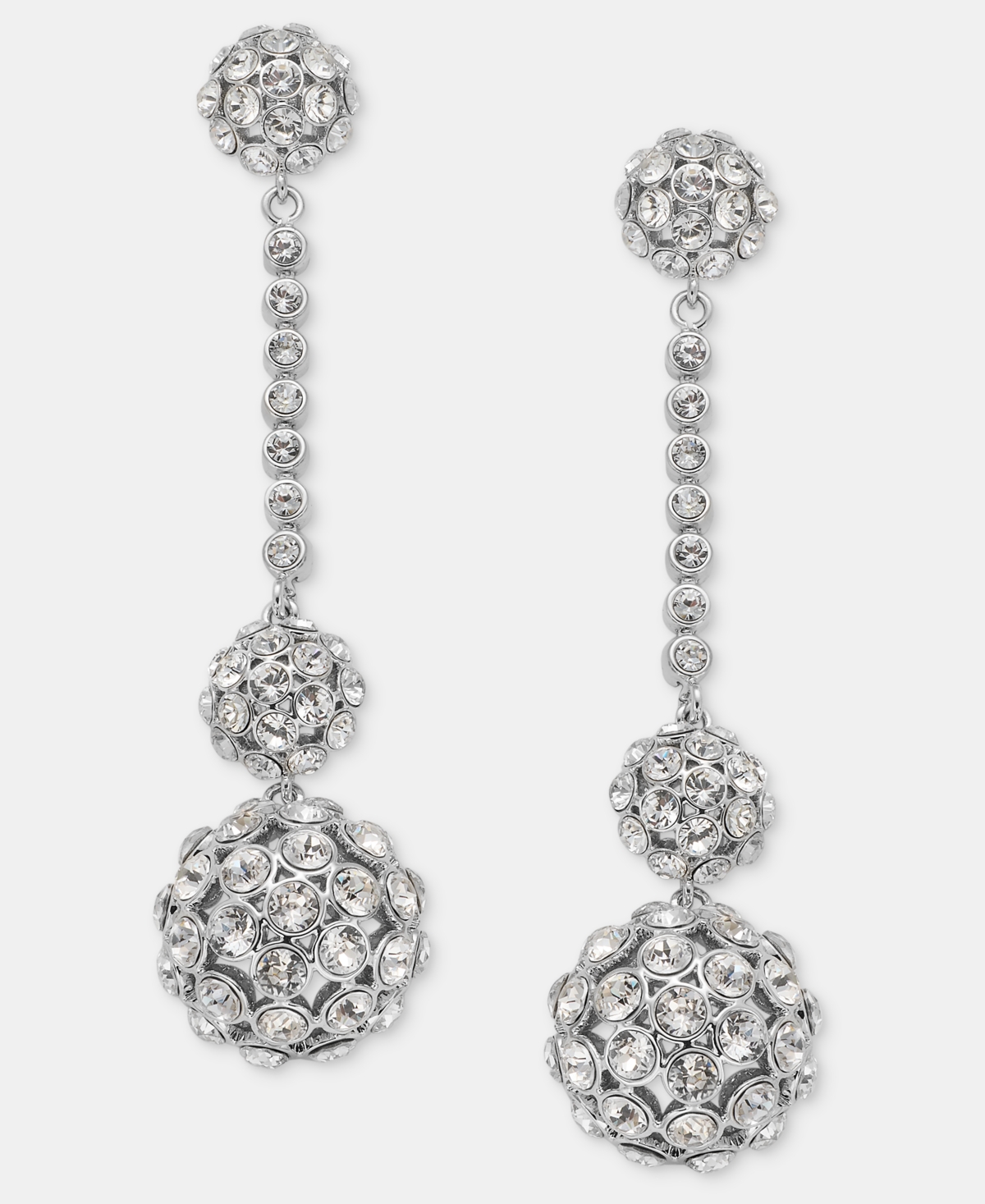 Click here for Givenchy Pave Cluster Linear Drop Earrings - White prices