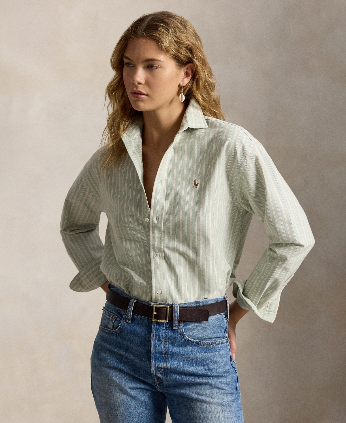 Click here for Polo Ralph Lauren Womens Point Collared Relaxed Fi... prices