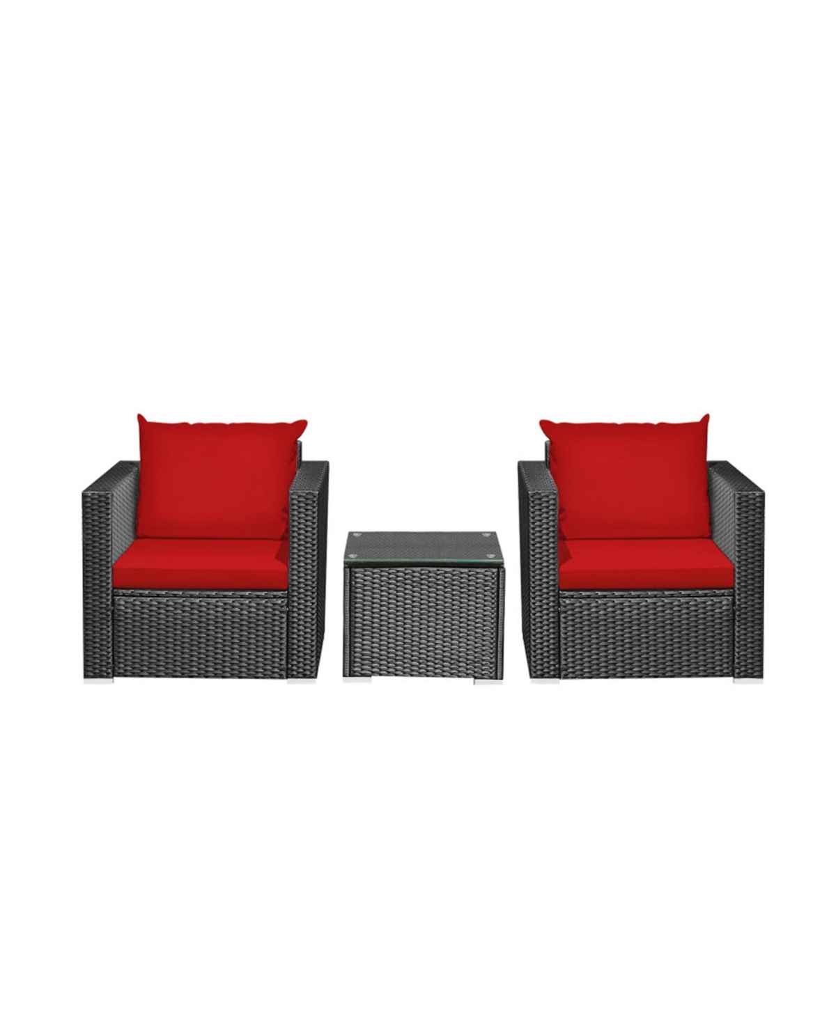 Click here for Clihome 3 Pieces Patio Wicker Conversation Set wit... prices