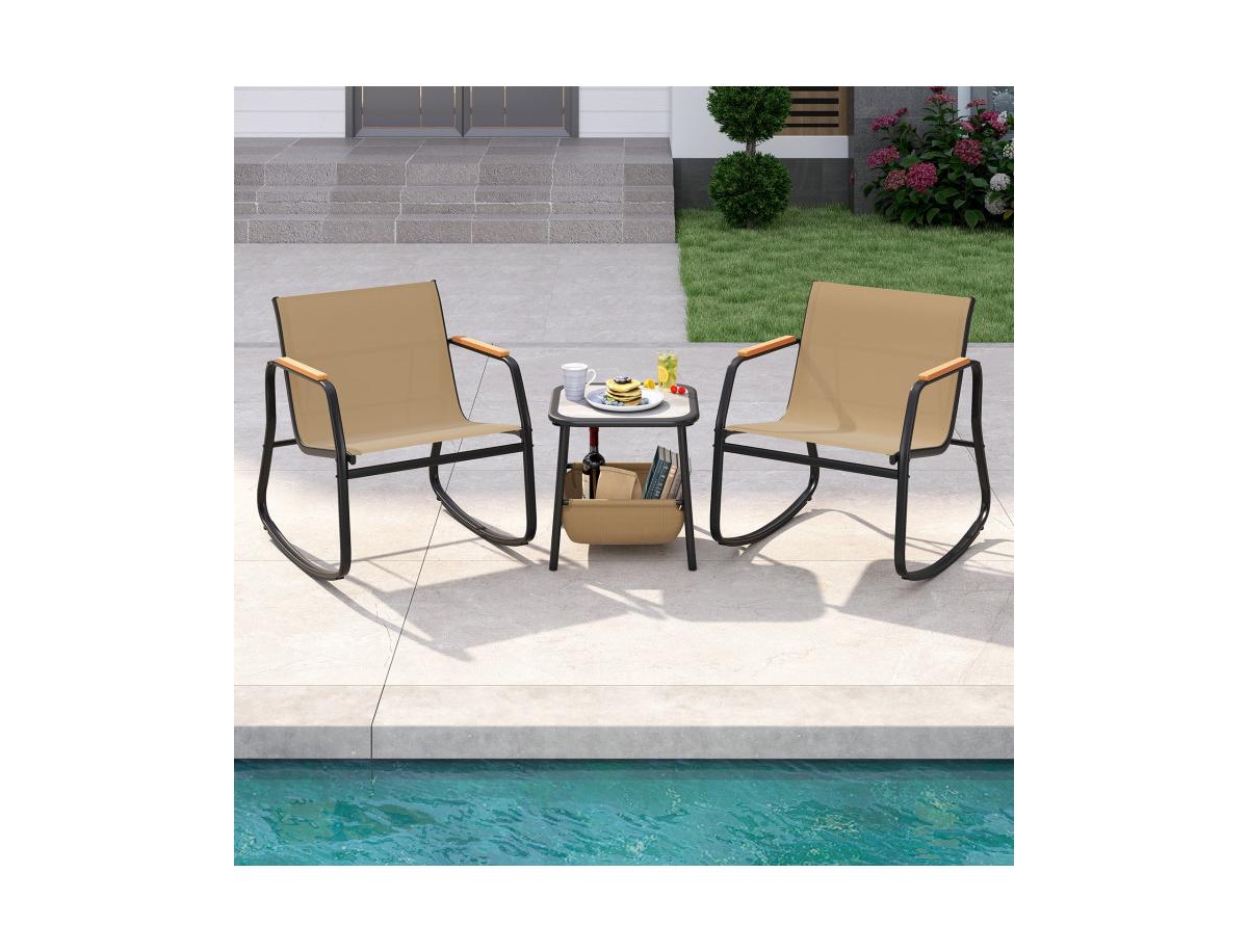 Click here for Boyel Living 3 Piece Rocking Bistro Chairs and Sid... prices