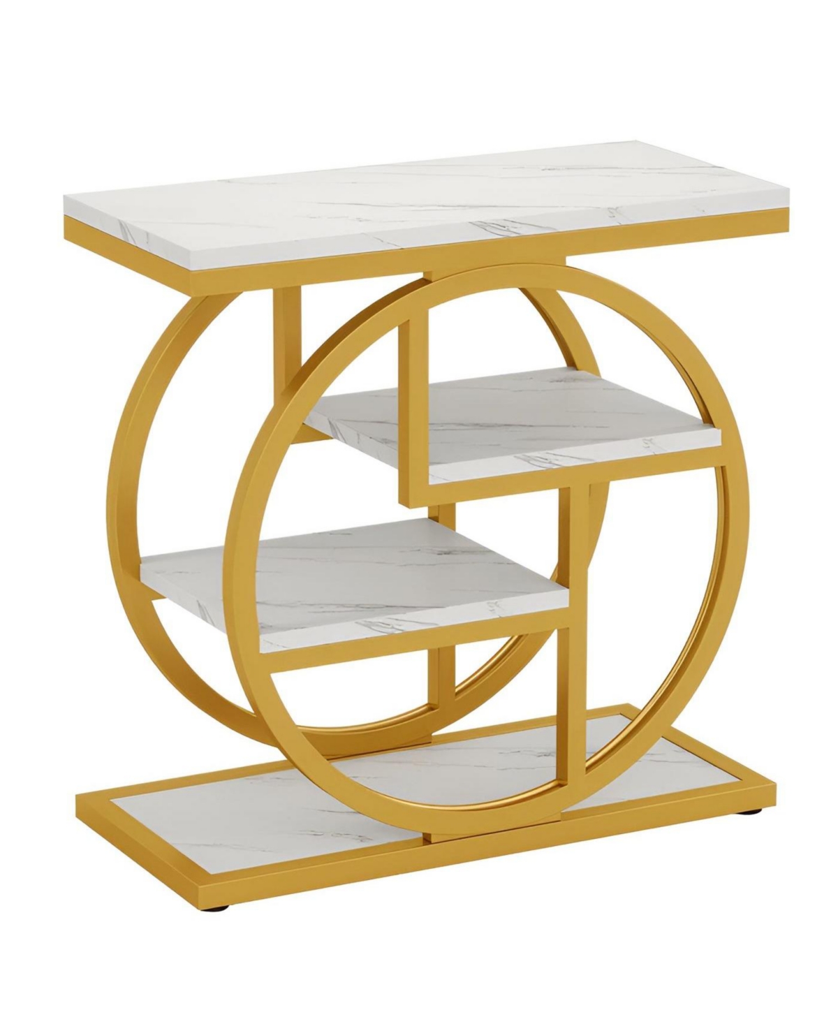 Click here for Slickblue Wood End Table with 4 Tier Storage Shelv... prices