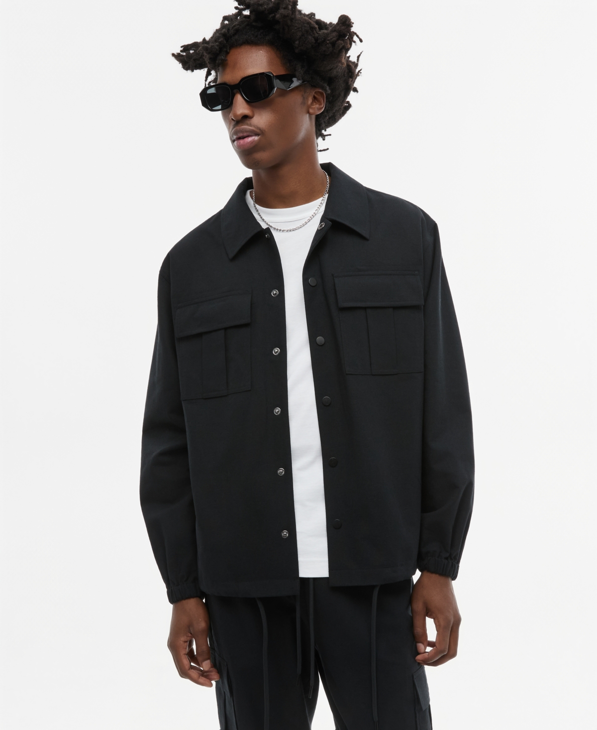 Click here for Mode of One Mens Relaxed-Fit Utility Overshirt  Ma... prices