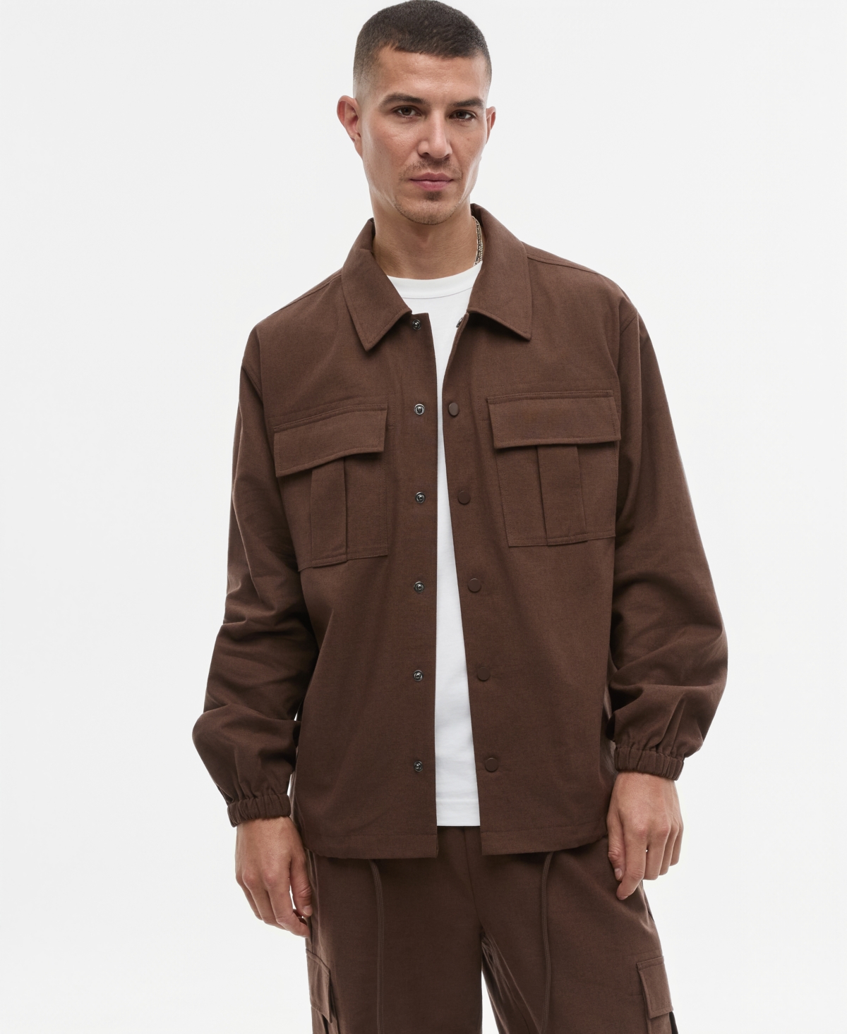 Click here for Mode of One Mens Relaxed-Fit Utility Overshirt  Ma... prices
