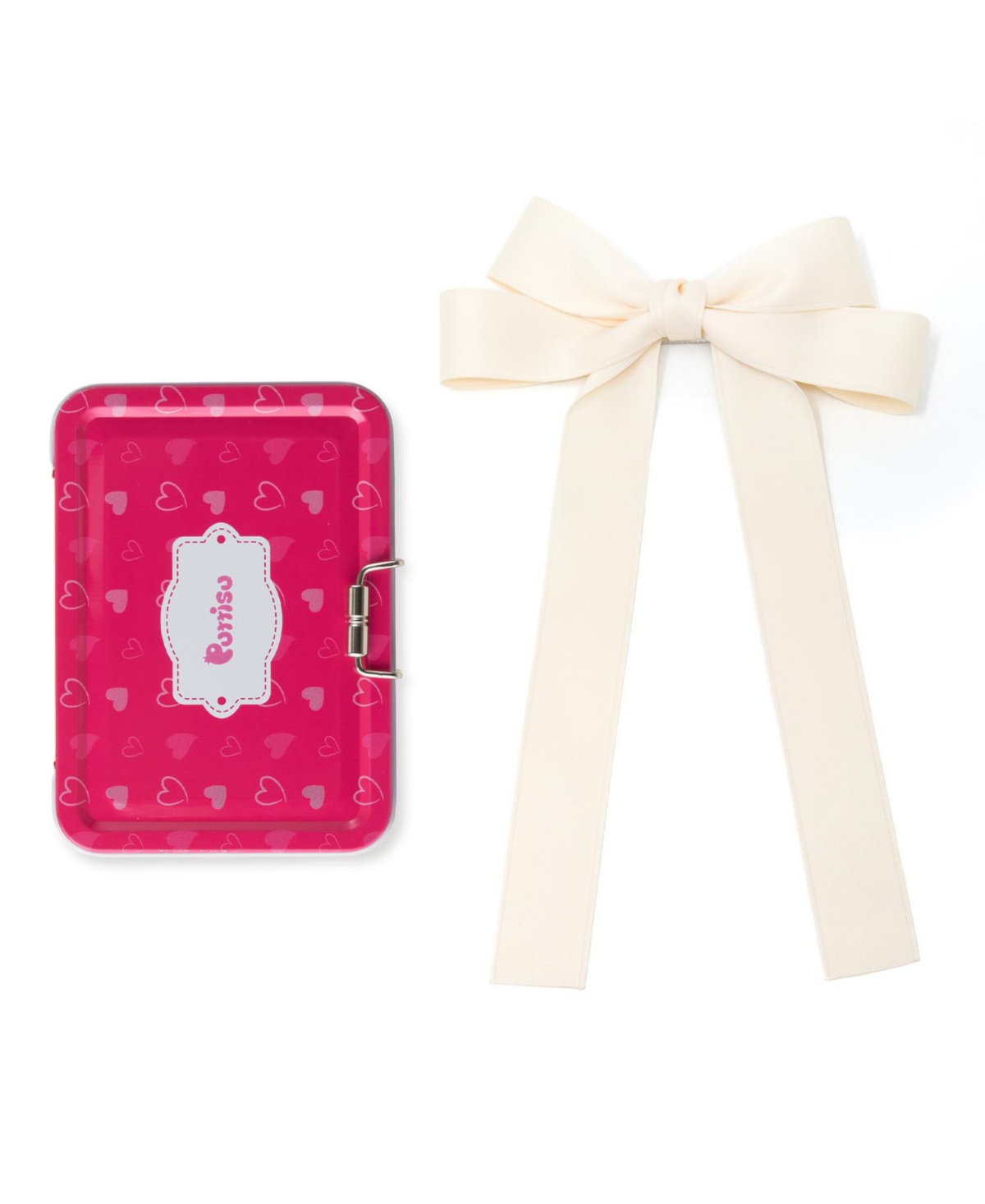 Click here for Puttisu Classic Long Ribbon Bow Clip - Ivory prices