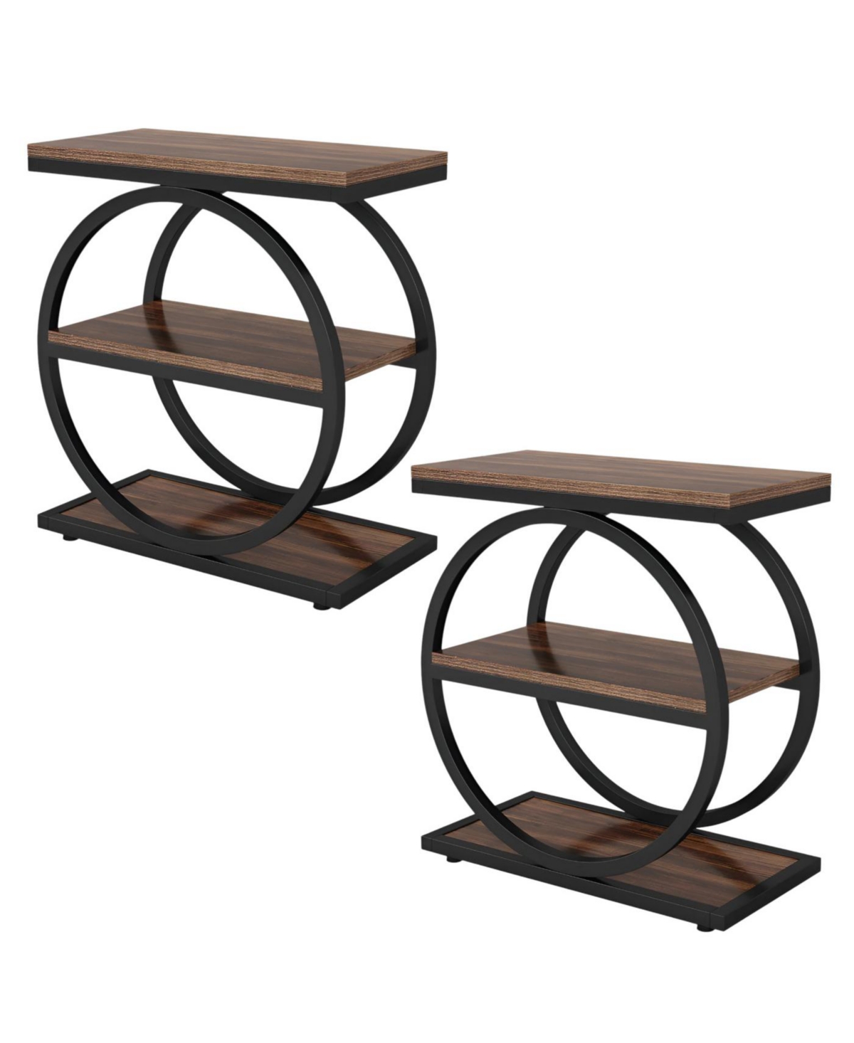 Click here for Slickblue Set of 2 Sofa Side Tables with 3 Tier St... prices