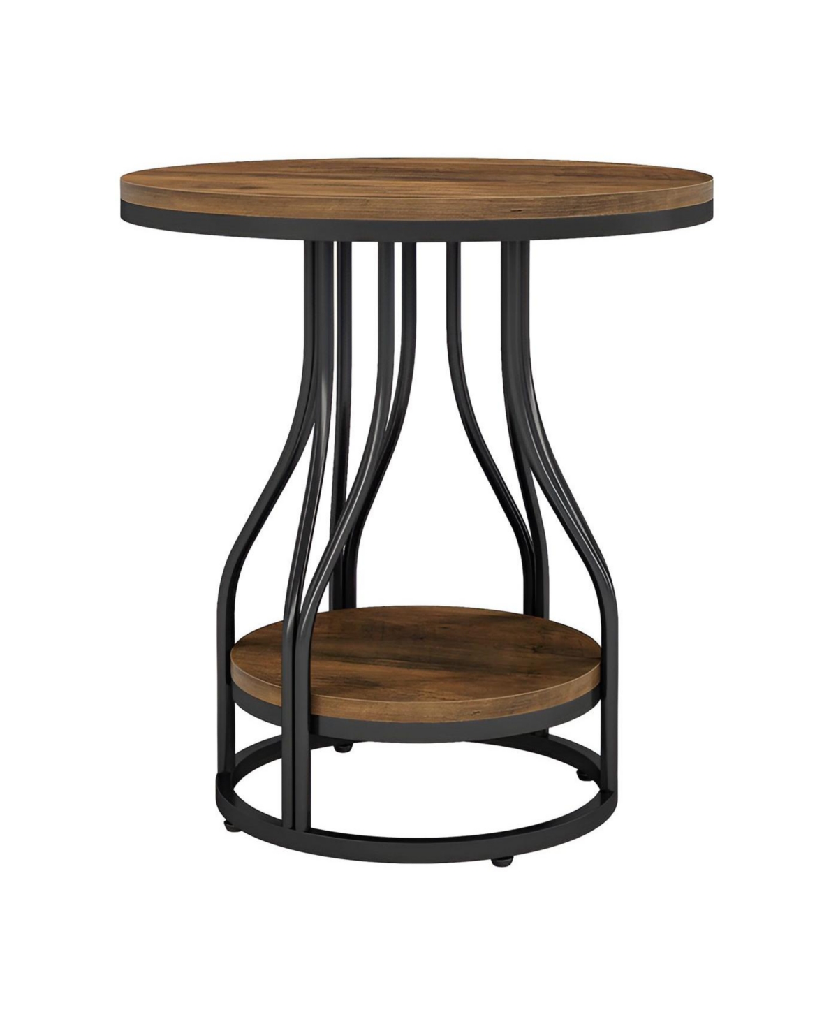 Click here for Slickblue 2 Tier Round End Table with Metal Frame... prices