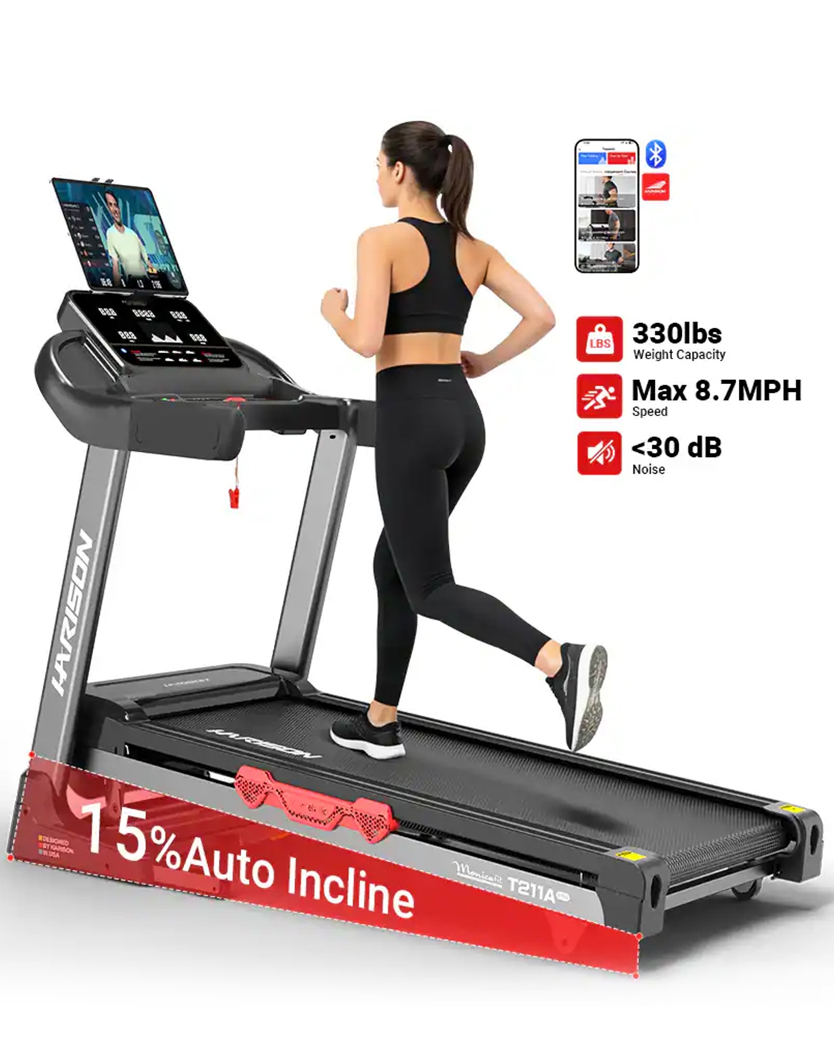 Click here for Harison Foldable Treadmill with Incline for Home... prices