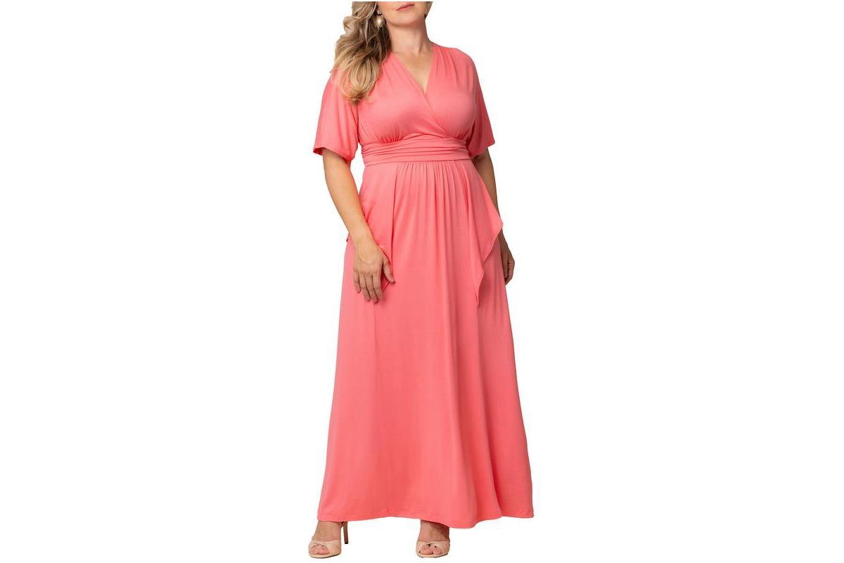 Click here for Kiyonna Plus Size Indie Flair Maxi Dress with Kimo... prices